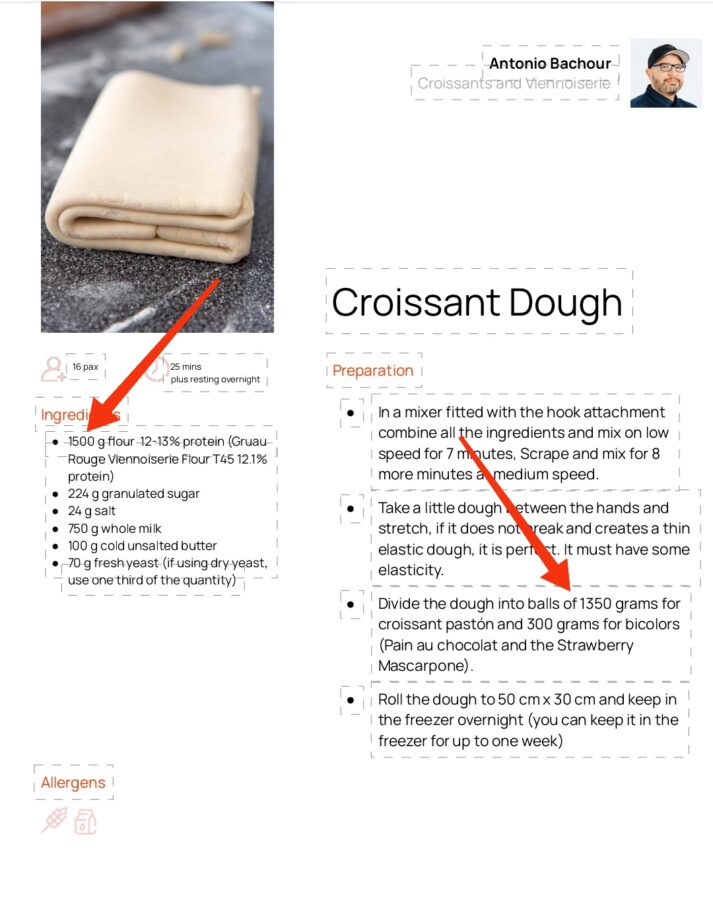Question on recipe for croissant by Antonio bachour - Scoolinary