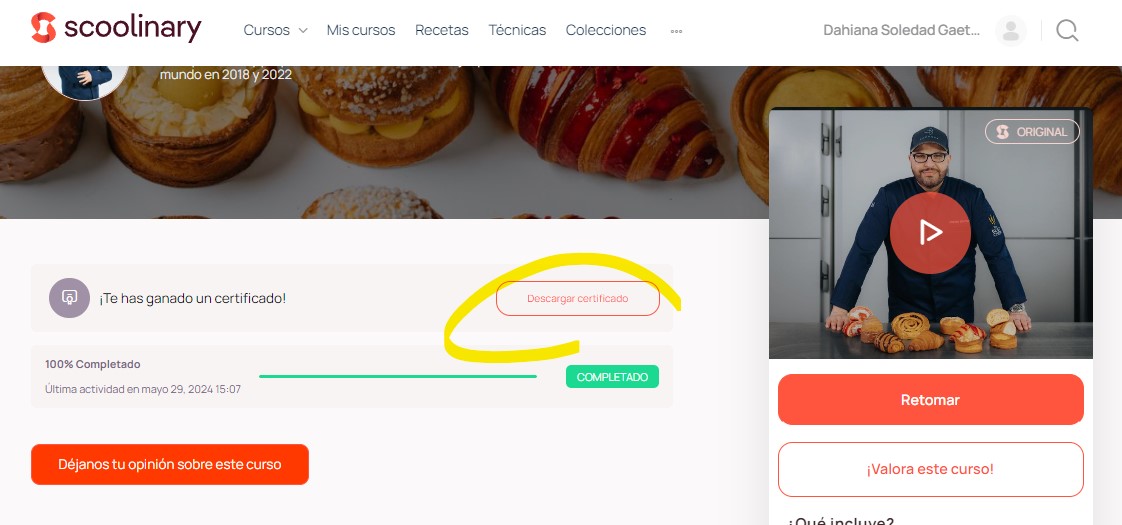 Certificado - Scoolinary