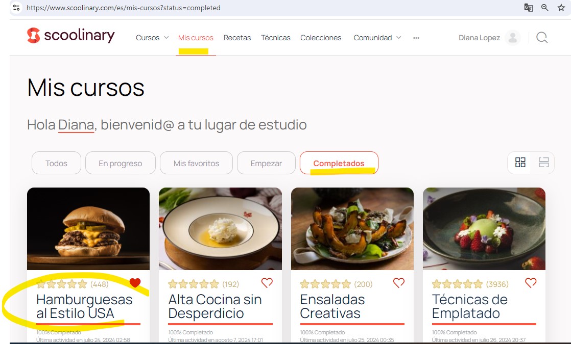 Donde puedo descargar mi diploma de curso de hamburguesas - Scoolinary