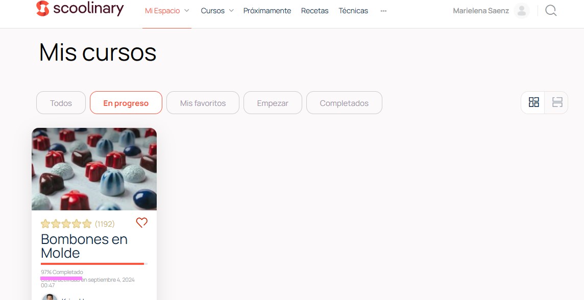 Certificado no aparece - Scoolinary