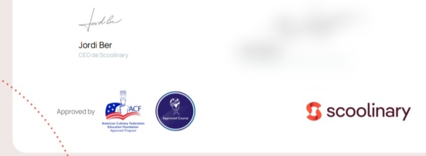 Certificado validez - Scoolinary