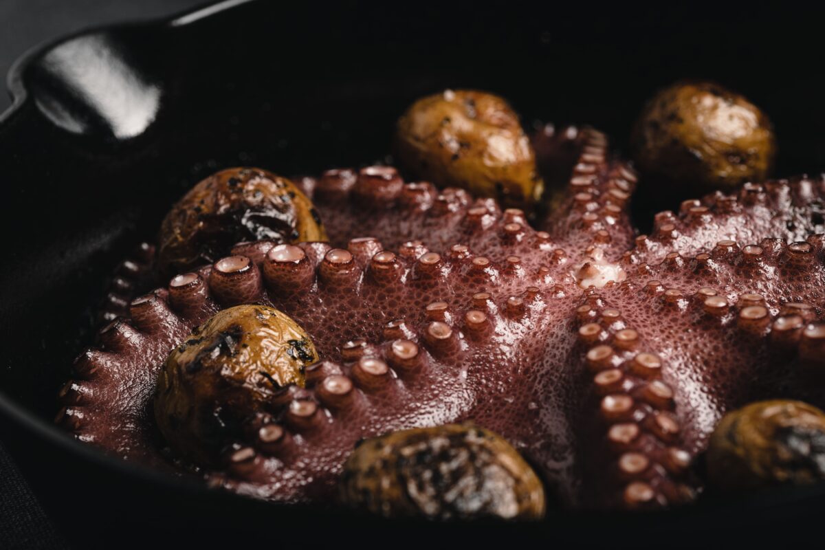 Octopus and Native Potatoes cooked in the Josper - Scoolinary Recipes